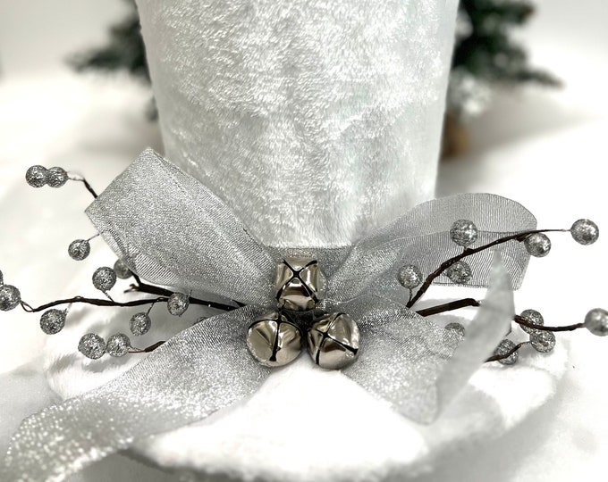 White Fur Top Hat Tree Topper Christmas Tree Topper - Etsy