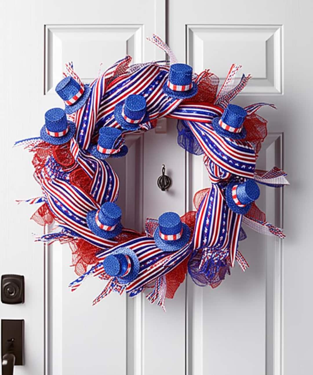 Miniature July 4th Glitter Hats, July 4th Decor, Independence Day Hats ...