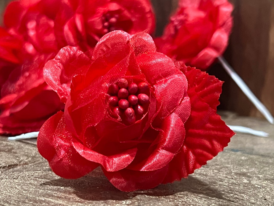 12 Red Flower Crafts Flowers Valentine's Christmas Everyday Craft - Etsy