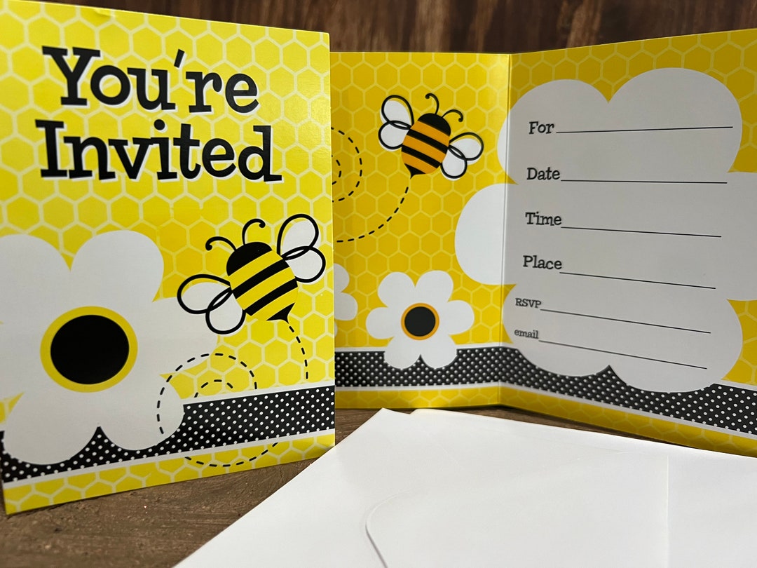 Bumble Bee Invitations All Occasions Party Supplies 8 Count - Etsy