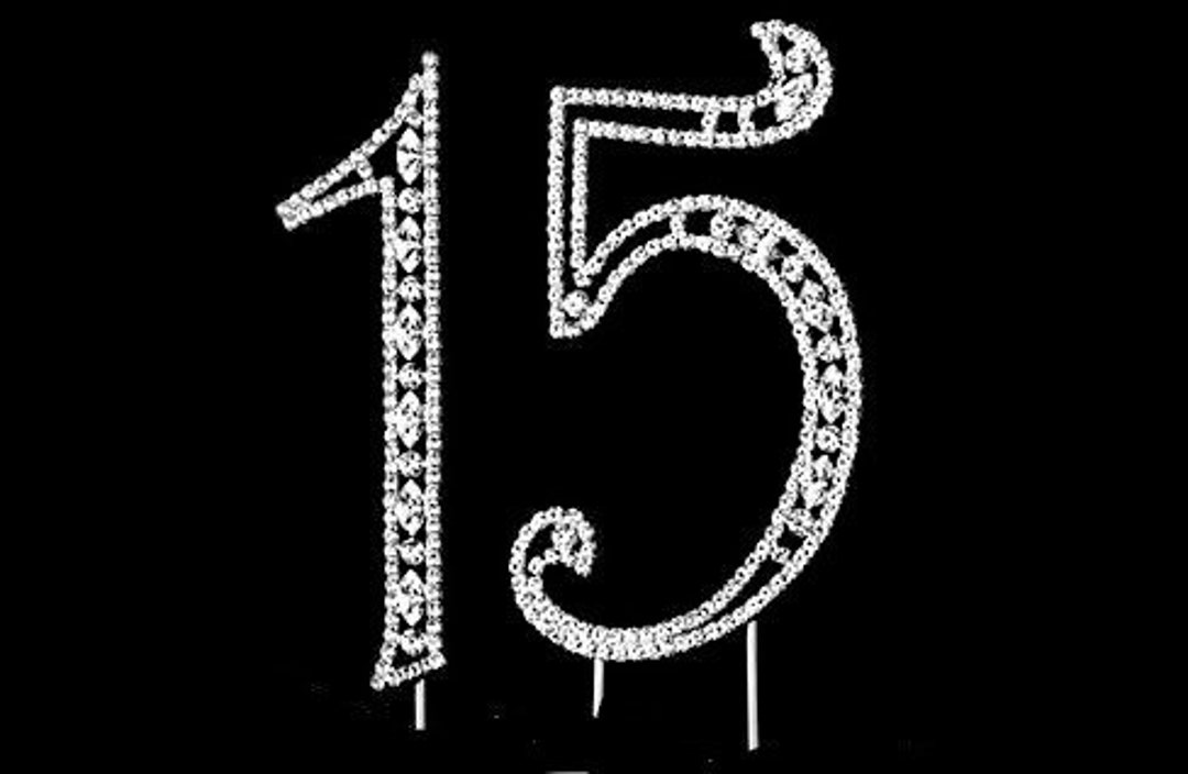 Crystal Cake Number 15 Quinceanera Sweet 15 15th Birthday Cake Toppers ...