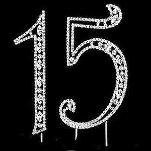 Crystal Cake Number Sweet 16 Sweet 15 Birthday Cake Toppers Anniversary ...