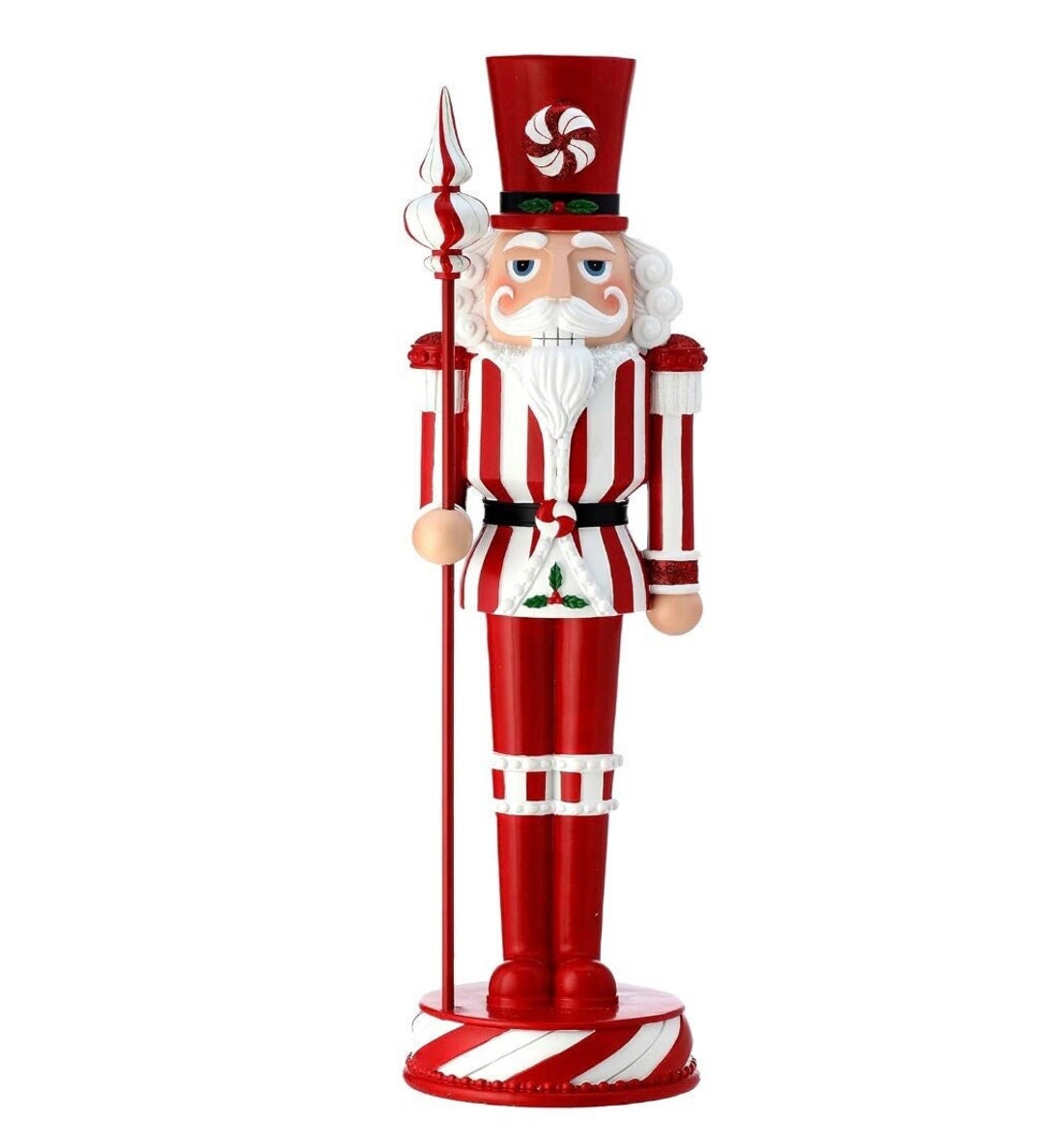 24 Large Candy Nutcracker With Staff, Resin Nutcracker, Christmas Home ...