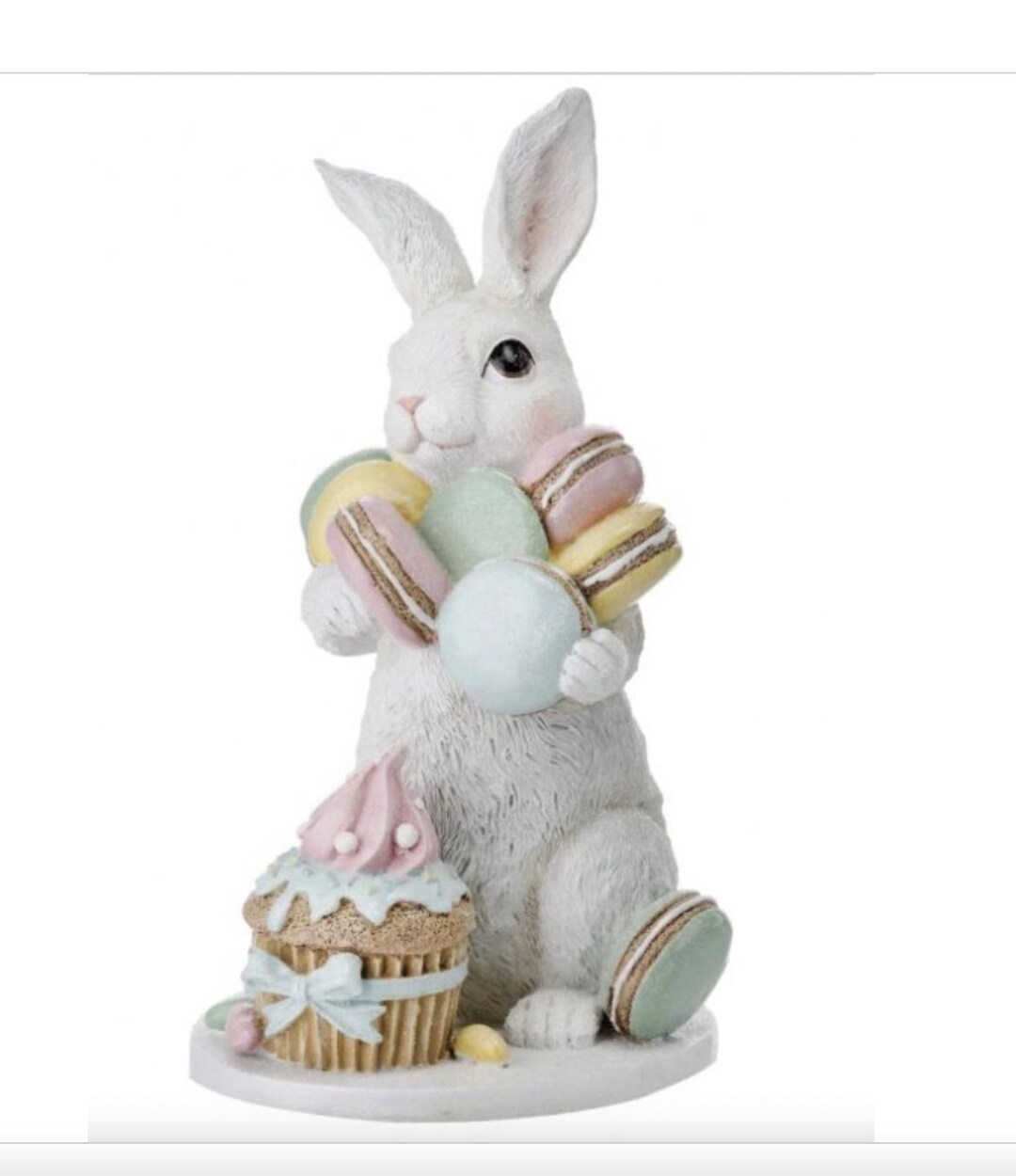 Resin Easter Spring Bunny Rabbit With Treats Macaroon Macaron 9.5" - Etsy