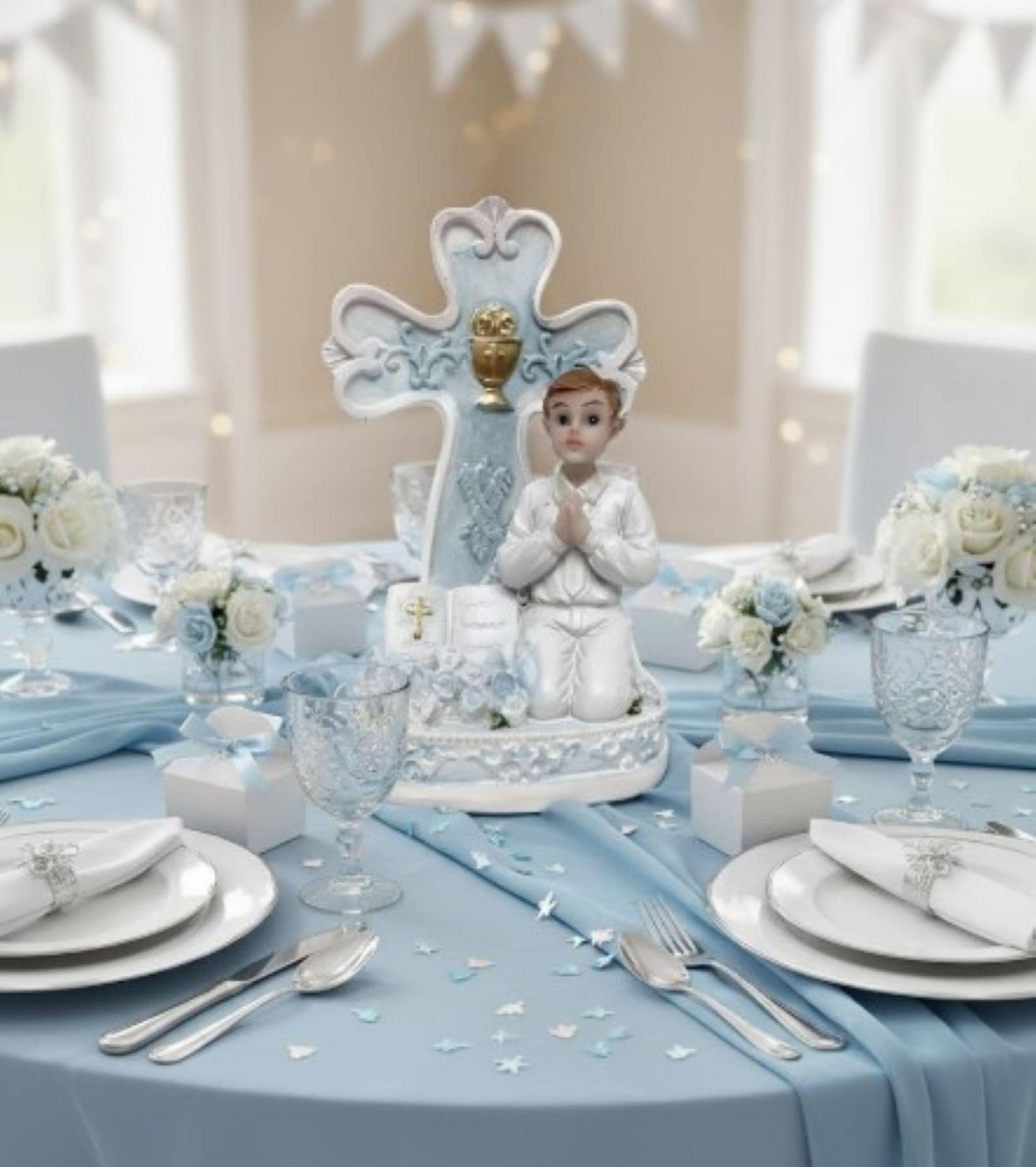 First Holy Communion Praying Boy Favor or Cake Topper Decoration or ...