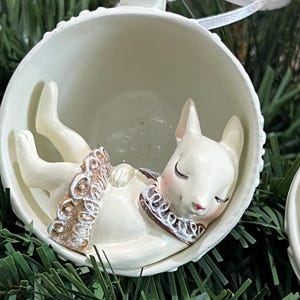 2 Pc Set 4" Resin Mouse in Teacup Ornament Christmas Holiday Tree ...
