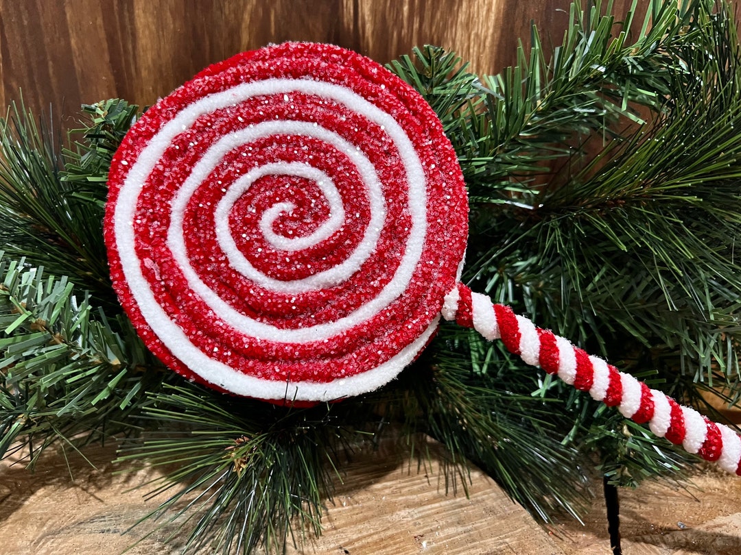 15" Frosted Felt Lollipop Pick Birthday or Christmas Tree Ornament - Etsy