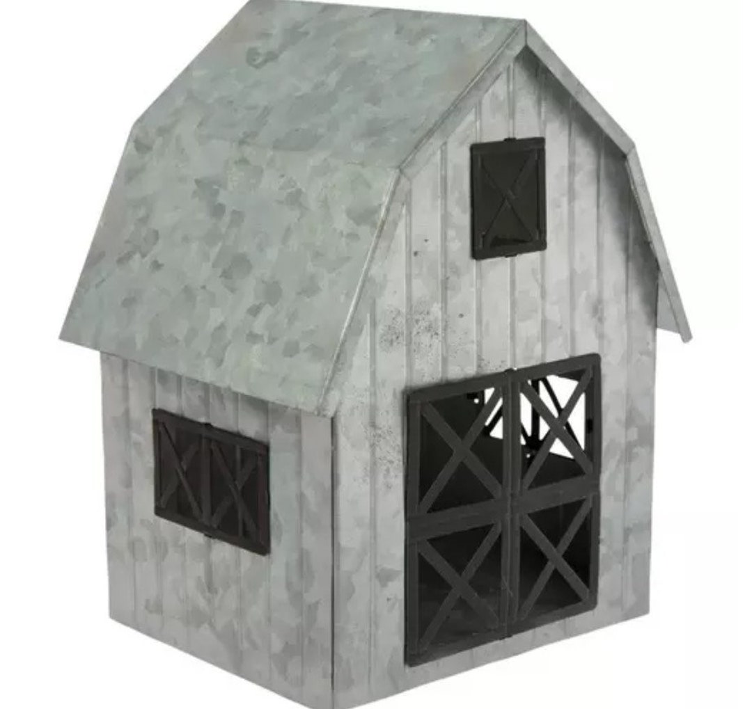 Galvanized Metal Gambrel Barn Decoration for Autumn Fall Harvest, Home ...