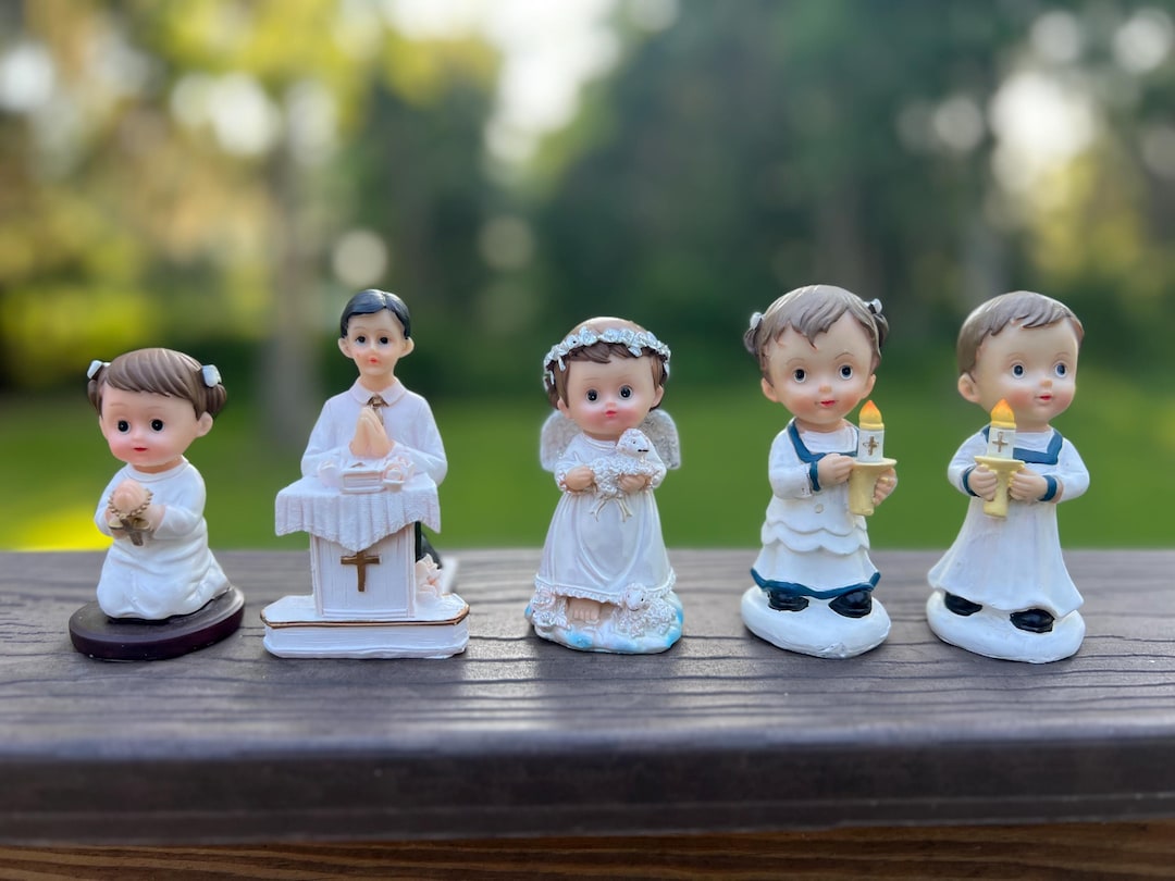 First Holy Communion or Christeing Girl or Boy Cake Topper Figurine ...