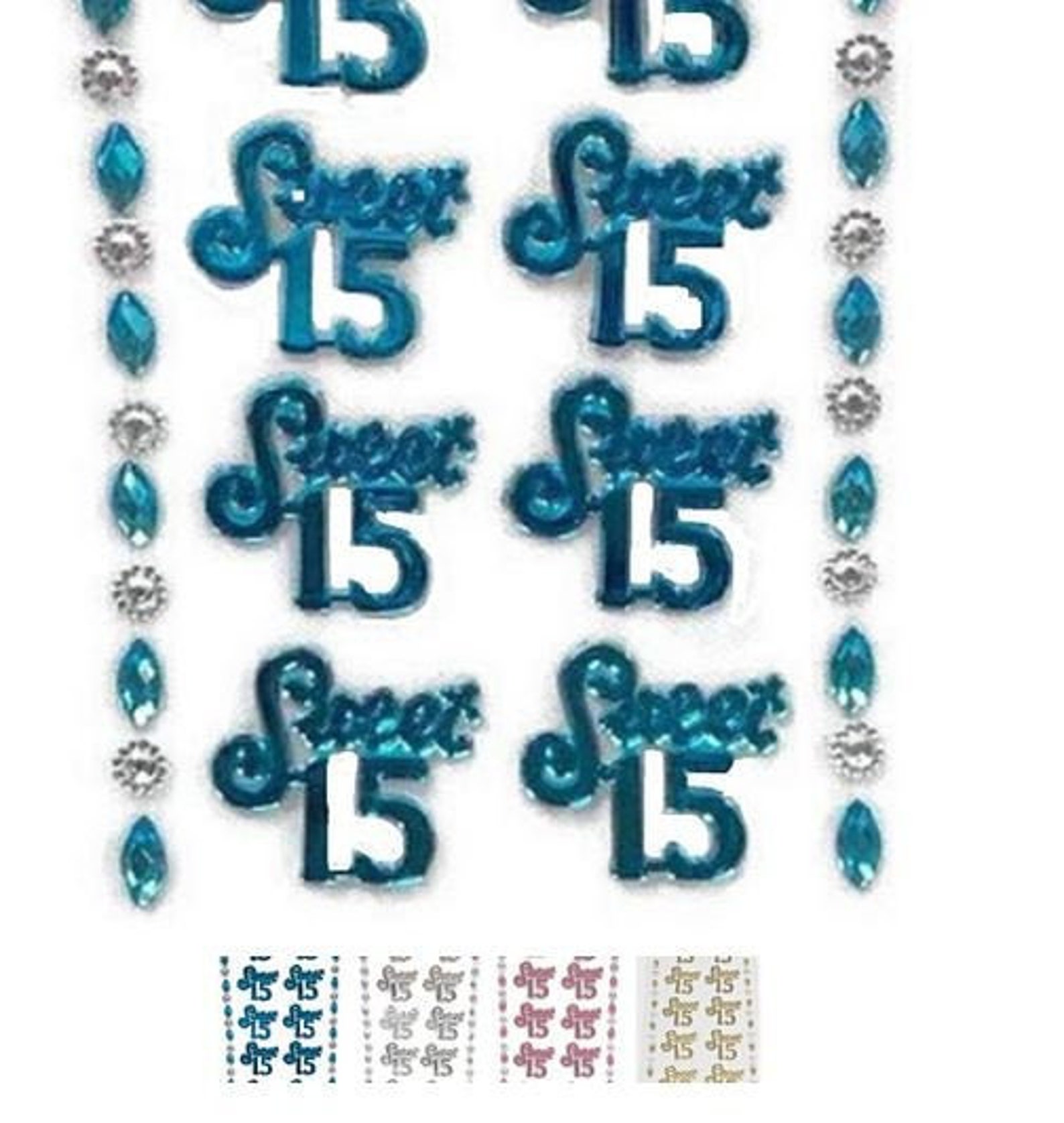 Sweet 15 Mis Quince 3D Self Adhesive Acrylic Stickers Party Supplies ...