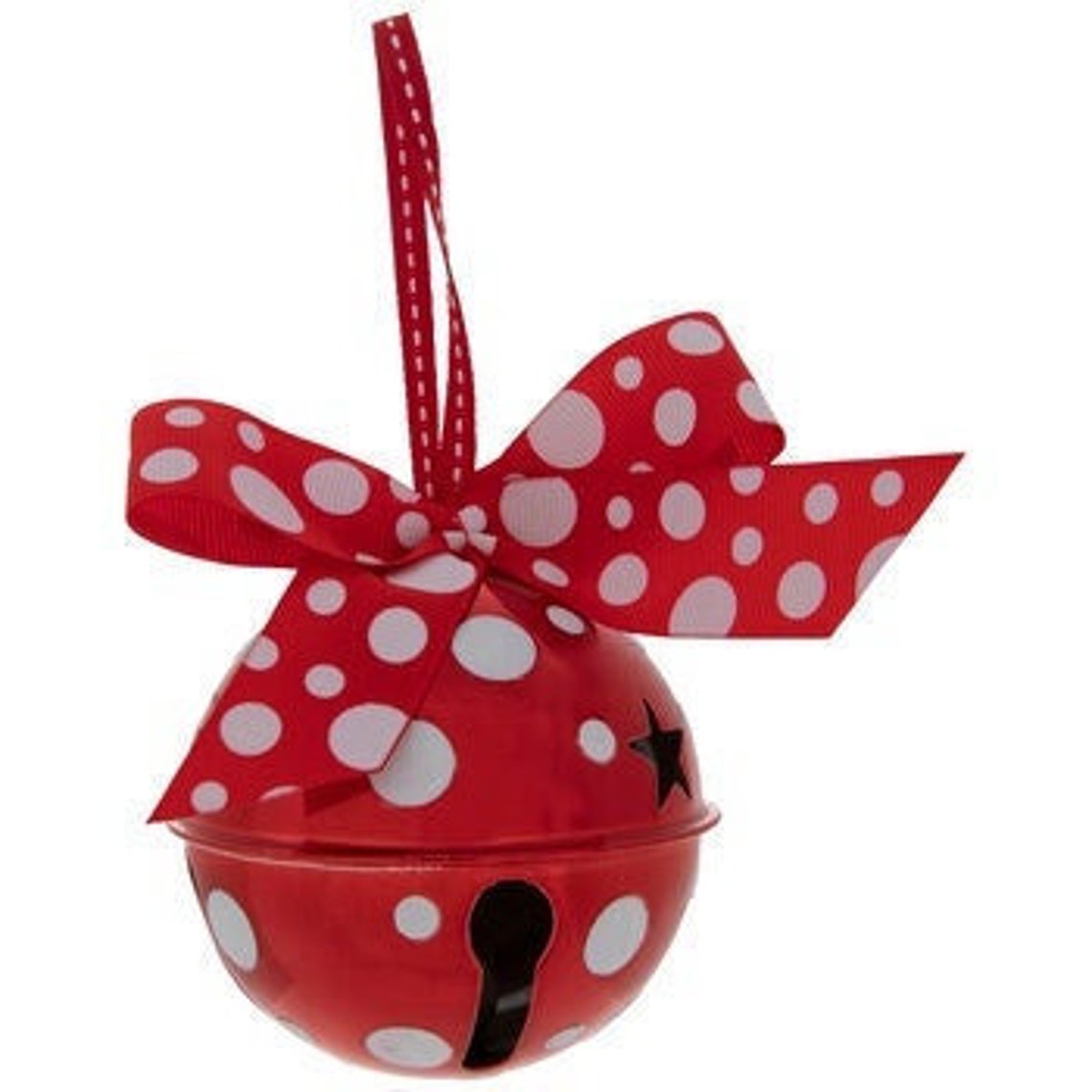 Metal Red & White Polka Dot Bell Ornament Christmas Ornament - Etsy