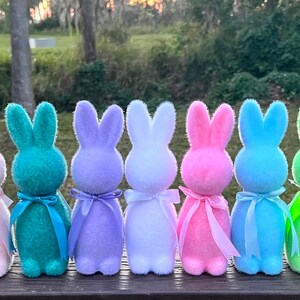 8" Flocked Bunny, Flocked Bunny, Easter Rabbit, Wreath Attachment ...