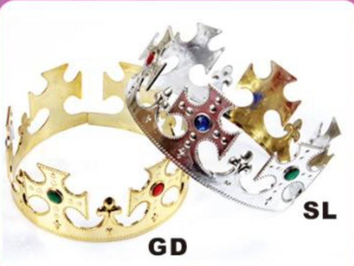 GOLD or SILVER Jeweled Plastic Crown Centerpiece 10 Inch - Etsy
