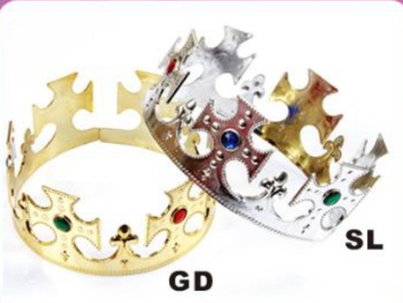 GOLD or SILVER Jeweled Plastic Crown Centerpiece 10 Inch - Etsy