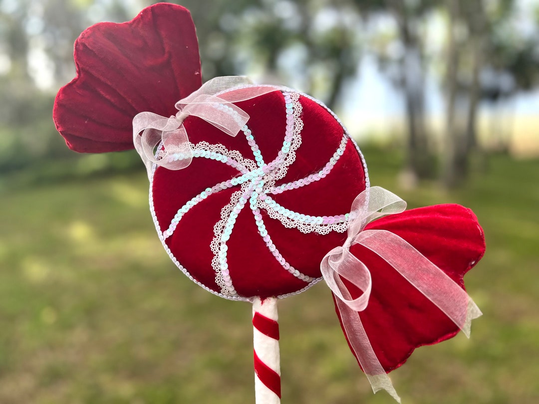 21" Red Lace Lollipop Pick All Occasions Birthdays Christmas Valentine ...