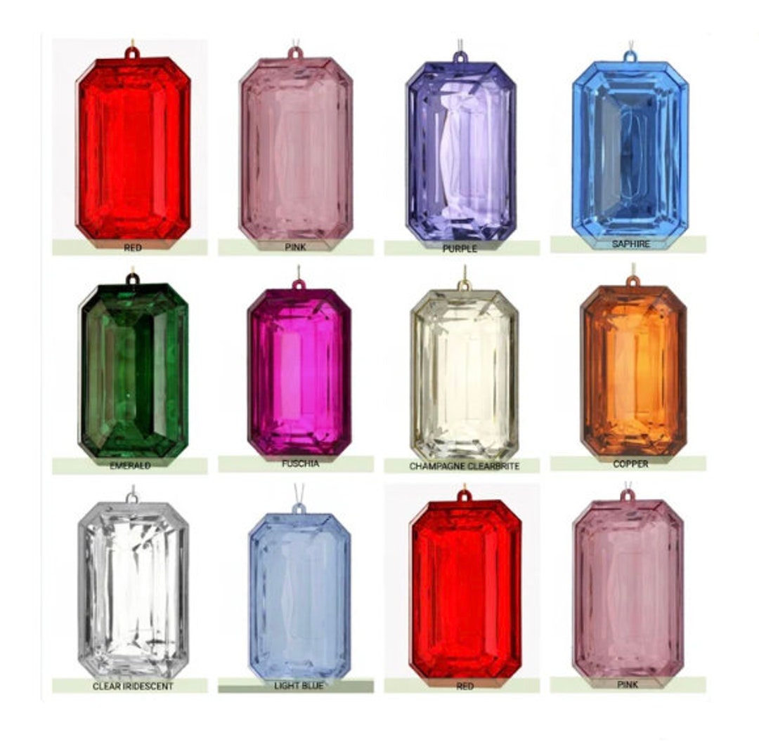 9" Gem Ornament, Acrylic Ornament, Gem Ornament, Green Gem Ornament ...
