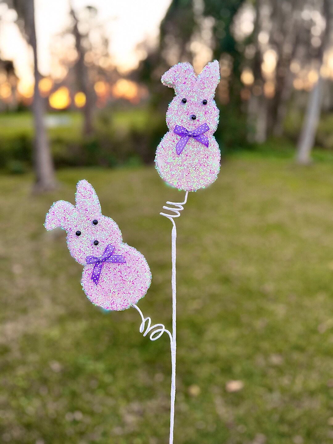 Lavender Jumbo Sugared Bunny Peep Spray Picks Easter Spring Accent ...