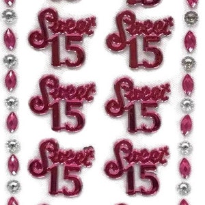 Sweet 15 Mis Quince 3D Self Adhesive Acrylic Stickers Party Supplies ...