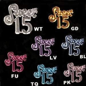 24pc Sweet 15 Mis Quince Quinceanera Charms Embellishment Number for ...