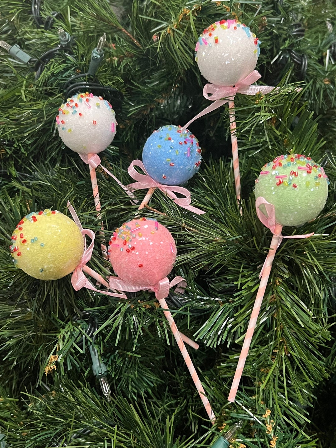 6.25" Foam Party Decor Foam Cake Lollipops, Ornaments (set of 6) - Etsy