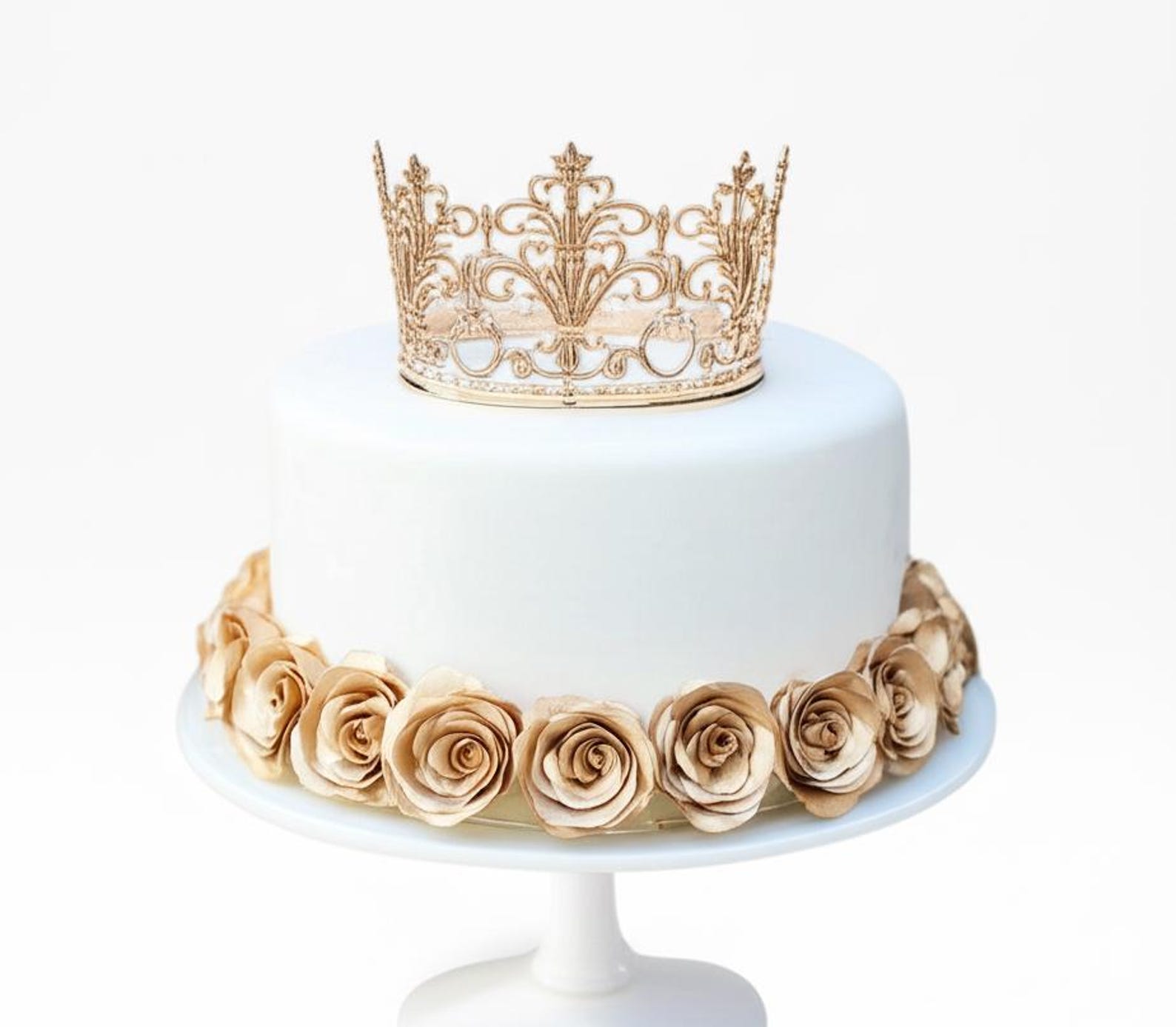 Crown Princess Wedding Cake Topper Decoration in Rose Gold - Etsy