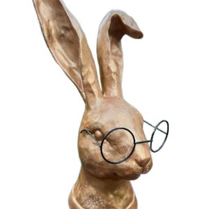 10 3/4" H Gold Distressed Easter Rabbit With Glasses Bunny Bust - Etsy