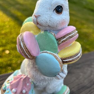 Resin Easter Spring Bunny Rabbit With Treats Macaroon Macaron 9.5" - Etsy
