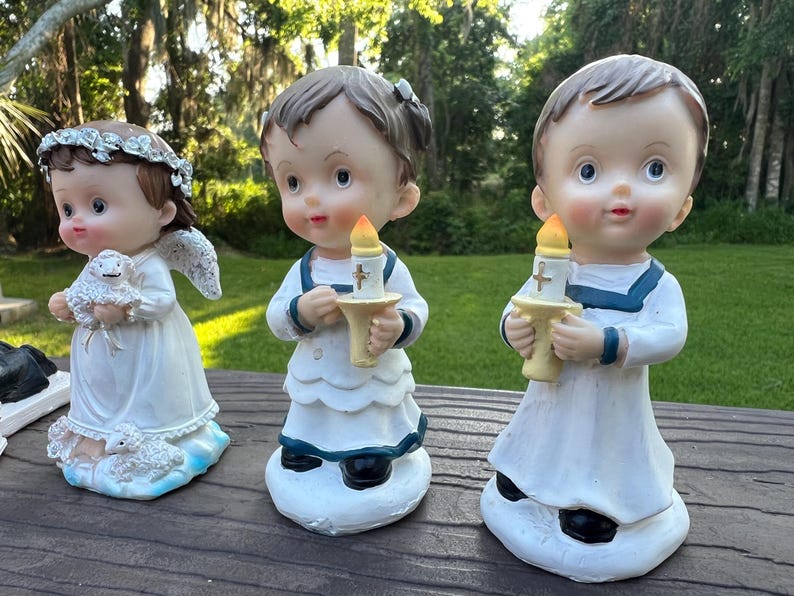 First Holy Communion or Christeing Girl or Boy Cake Topper Figurine ...