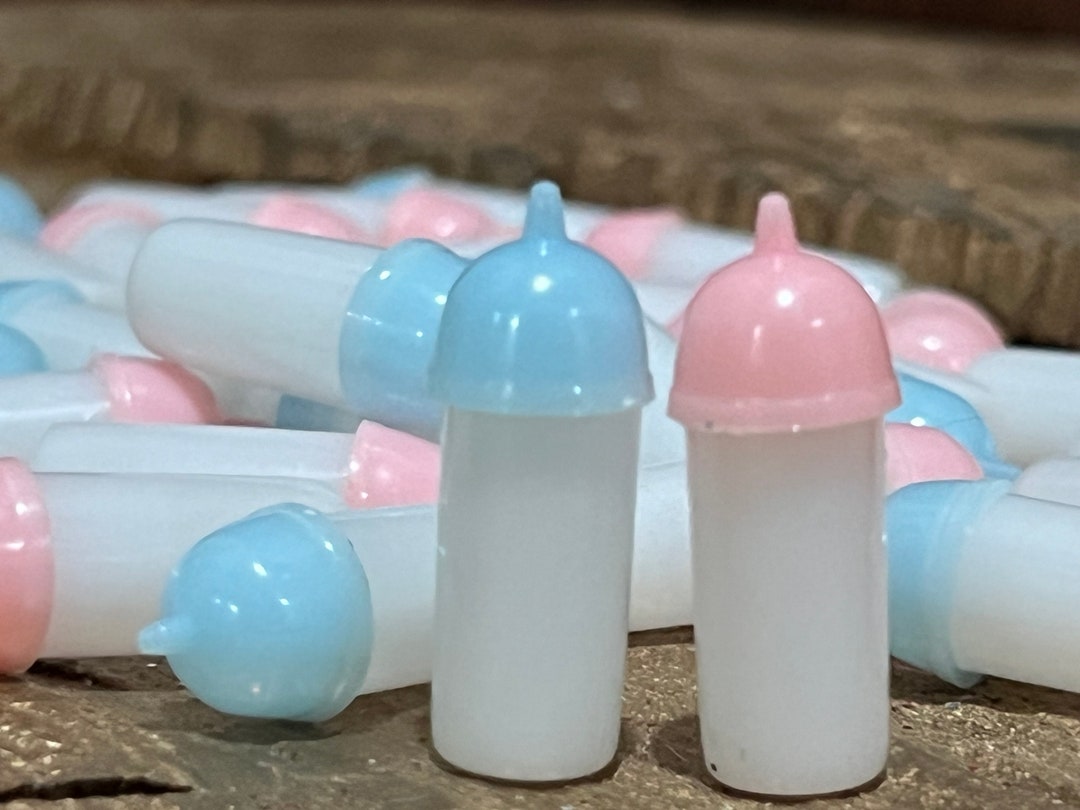 18 Mini Plastic Miniature Baby Bottles Favors for DIY Projects Party ...