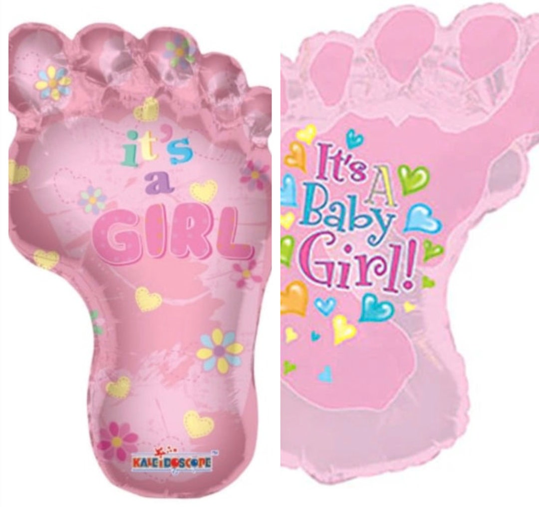 Large Its A Girl Foot Balloon Foil Mylar 36" and 38", Baby Shower ...