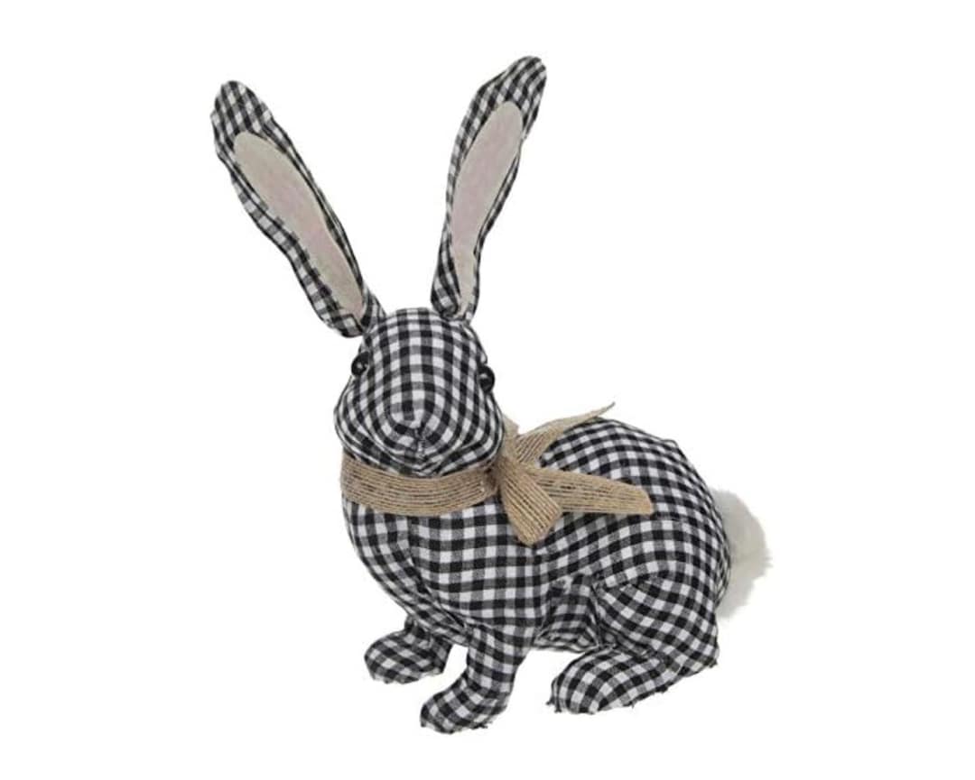 Black & White Buffalo Check Bunny Rabbit Spring Summer Decoration Home ...