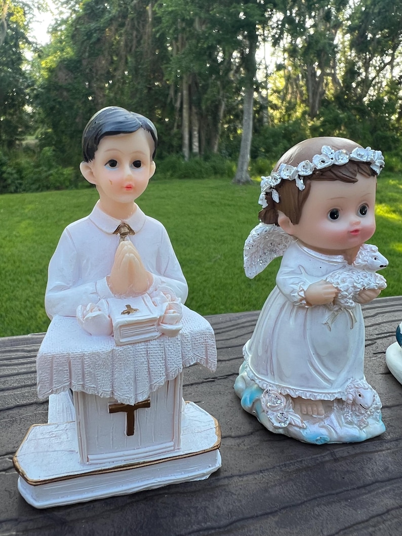 First Holy Communion or Christeing Girl or Boy Cake Topper Figurine ...