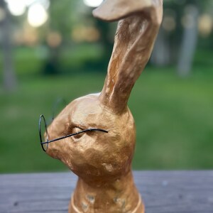 10 3/4" H Gold Distressed Easter Rabbit With Glasses Bunny Bust - Etsy
