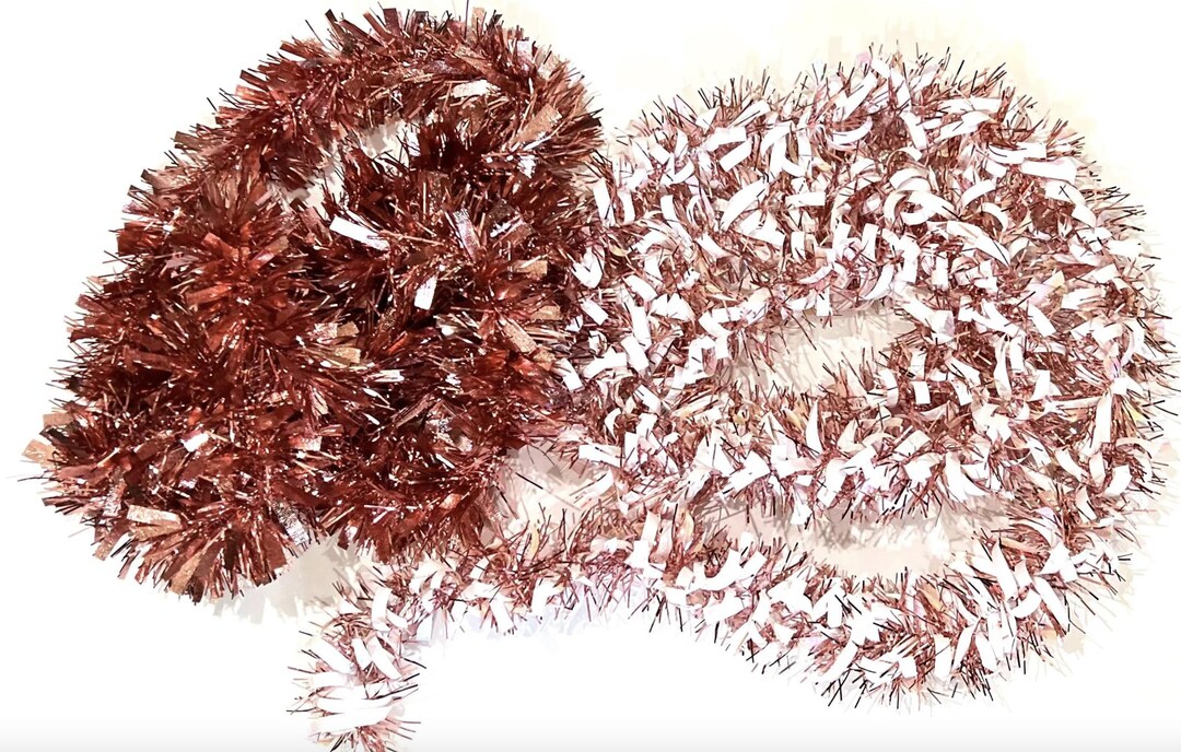Rose Gold Tinsel Luxury Coppery Thick and Thin Tinsel Strand for Craft ...