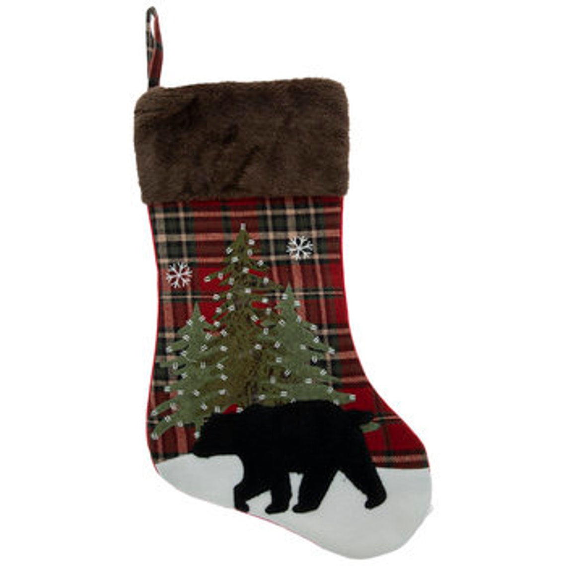 Plaid Black Bear or Moose Stocking Christmas Bear Stocking - Etsy