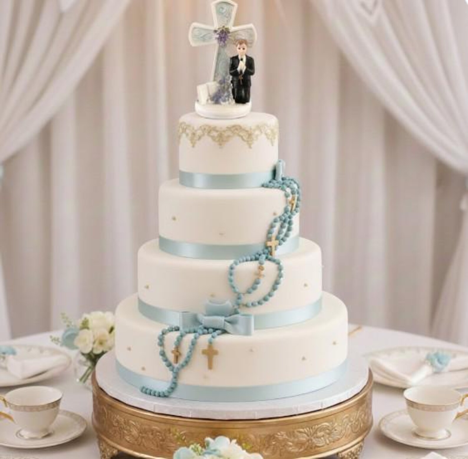 First Communion Cake Topper, Kneeling Boy Figurine, Catholic Keepsake ...
