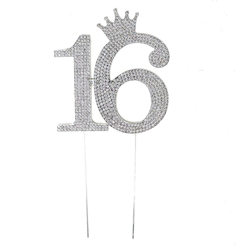 16 Cake Topper Rhinestone Monogram Bling Cake Toppers - Etsy