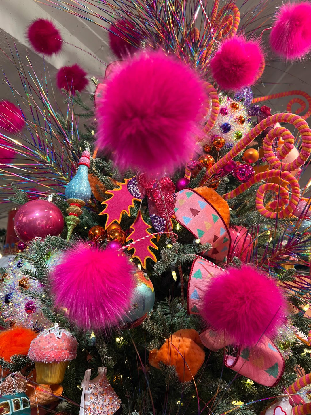 Fuzzy Truffle Trees Spray Pink for Christmas Trim a Tree Diy Floral ...