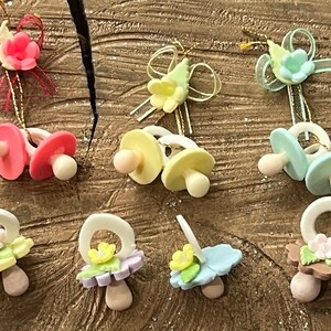 6 Baby Shower Cold Porcelain Mini Baby Pacifier Favor, Baby Girl, Boy ...