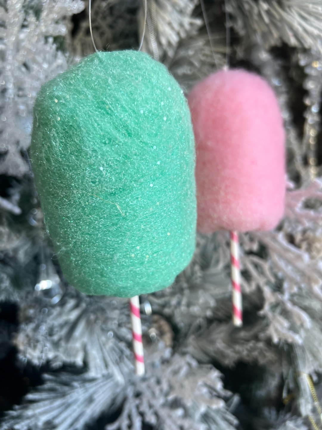 2pc Set Cotton Candy Christmas Tree Wreath Ornament Decoration - Etsy