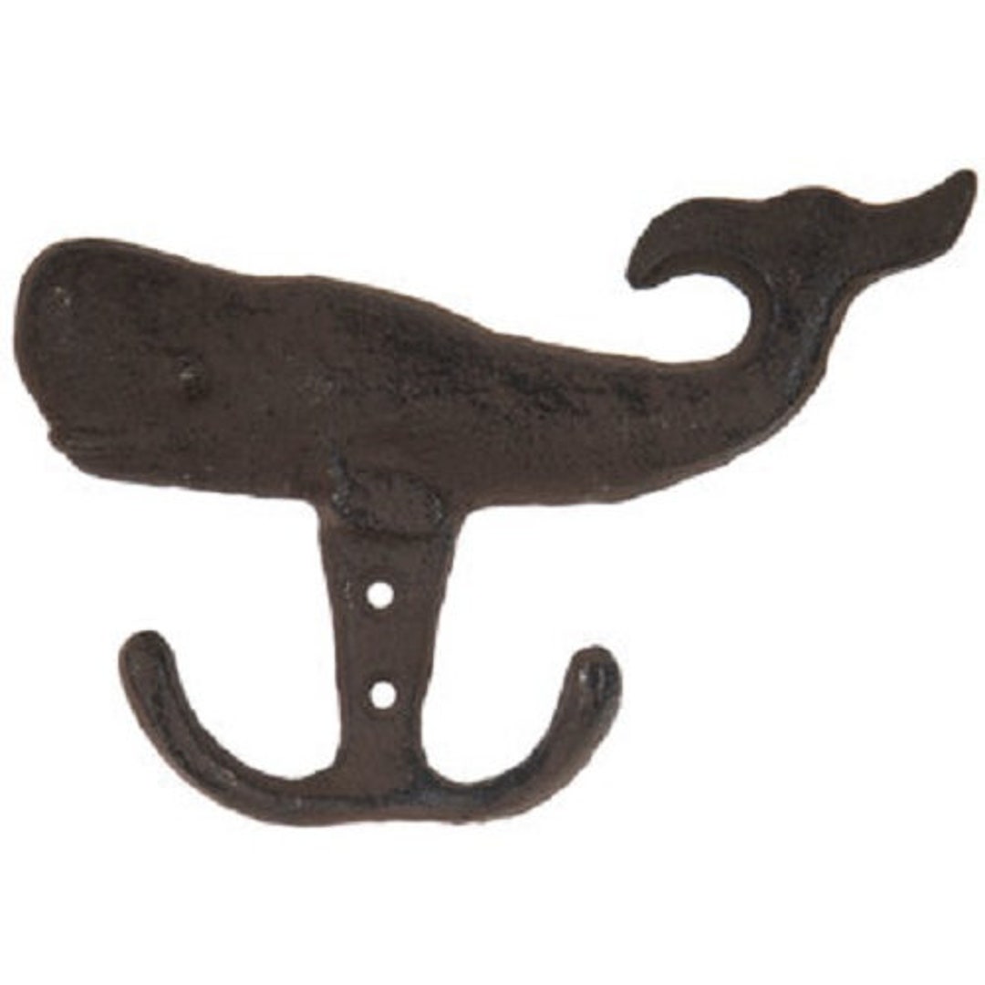 Whale Metal Double Wall Hook Nautical Decoration 6 Inch Width - Etsy