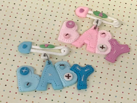 Baby Shower Pink or Blue Baby Decorative Safety Pin Favors | Etsy