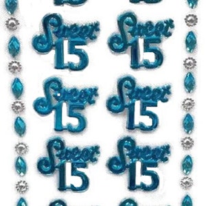 Sweet 15 Mis Quince 3D Self Adhesive Acrylic Stickers Party Supplies ...