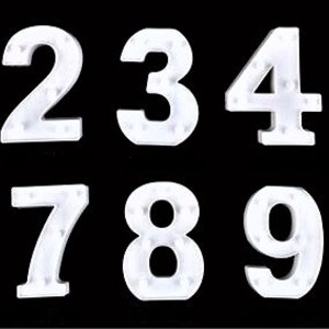 6" Light up Marquee Battery Operated Numbers Birthday Light up Numbers ...