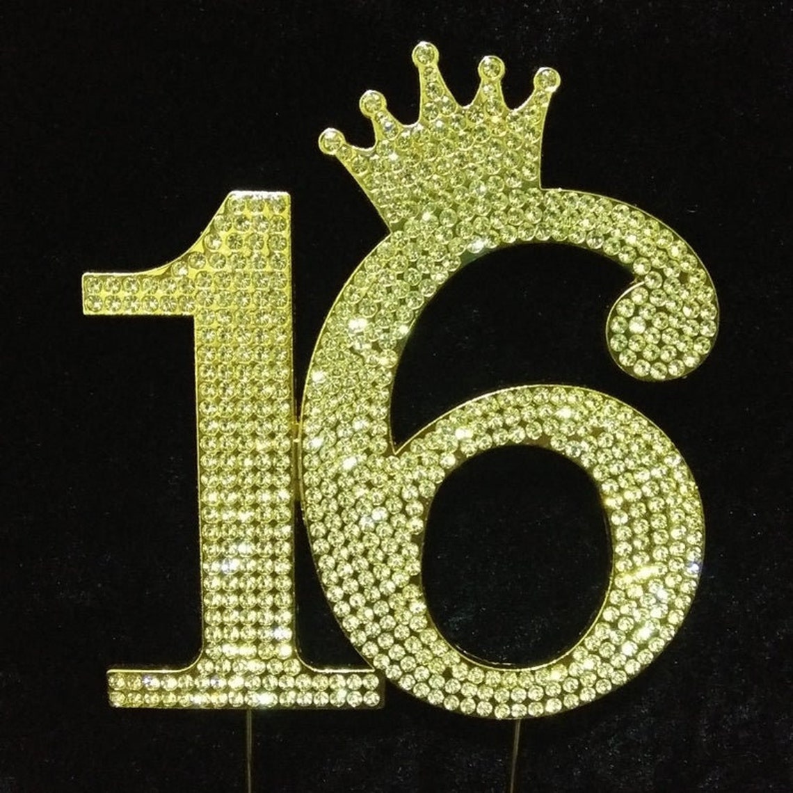 16 Cake Topper Rhinestone Monogram Bling Cake Toppers Centerpiece ...