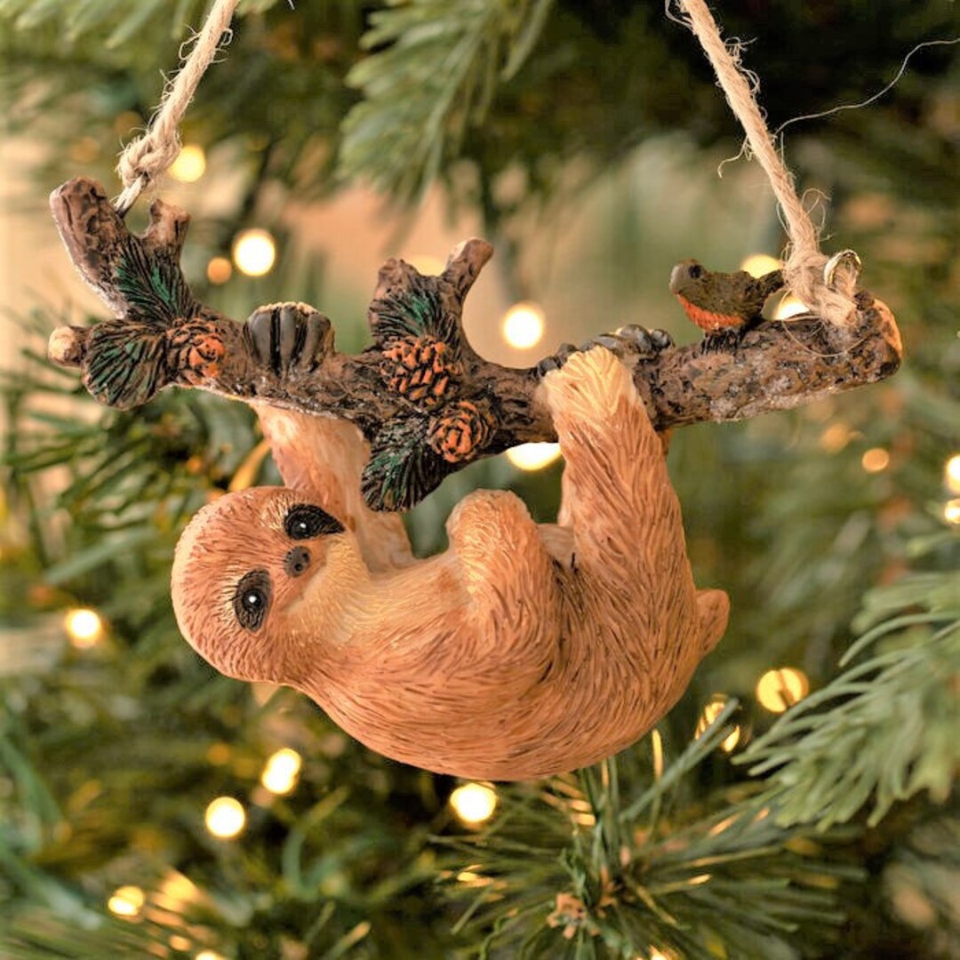 Sloth Christmas Ornament, Hanging Sloth Ornament, Christmas Sloth ...