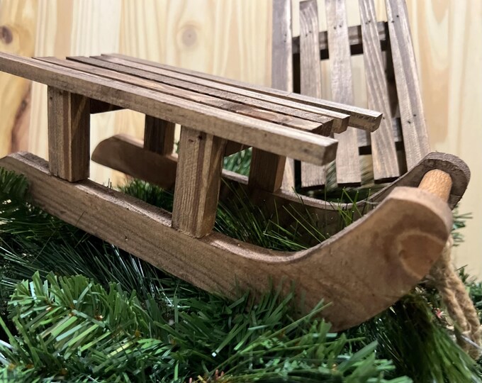 6 Inch Sled Ornament With Skates. Black & Wood Neutral Tiered Tray ...