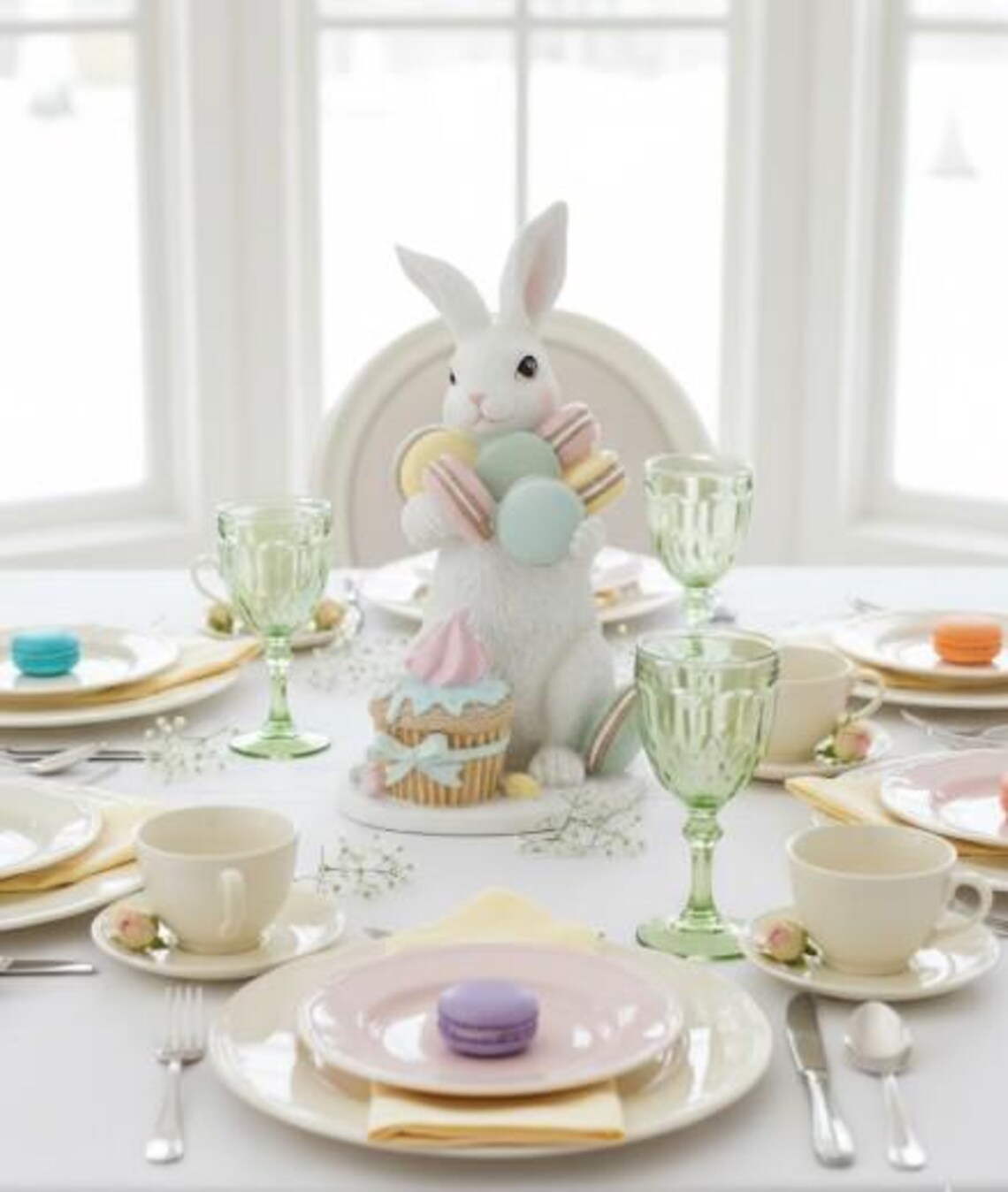 Resin Easter Spring Bunny Rabbit With Treats Macaroon Macaron 9.5" - Etsy