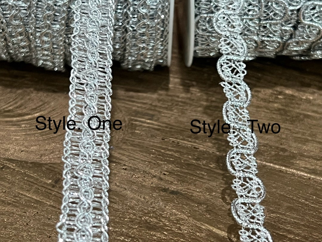 25 Yds Silver Trimming 1/2" Trim - Crafts Supplies, Decorating Fabric ...