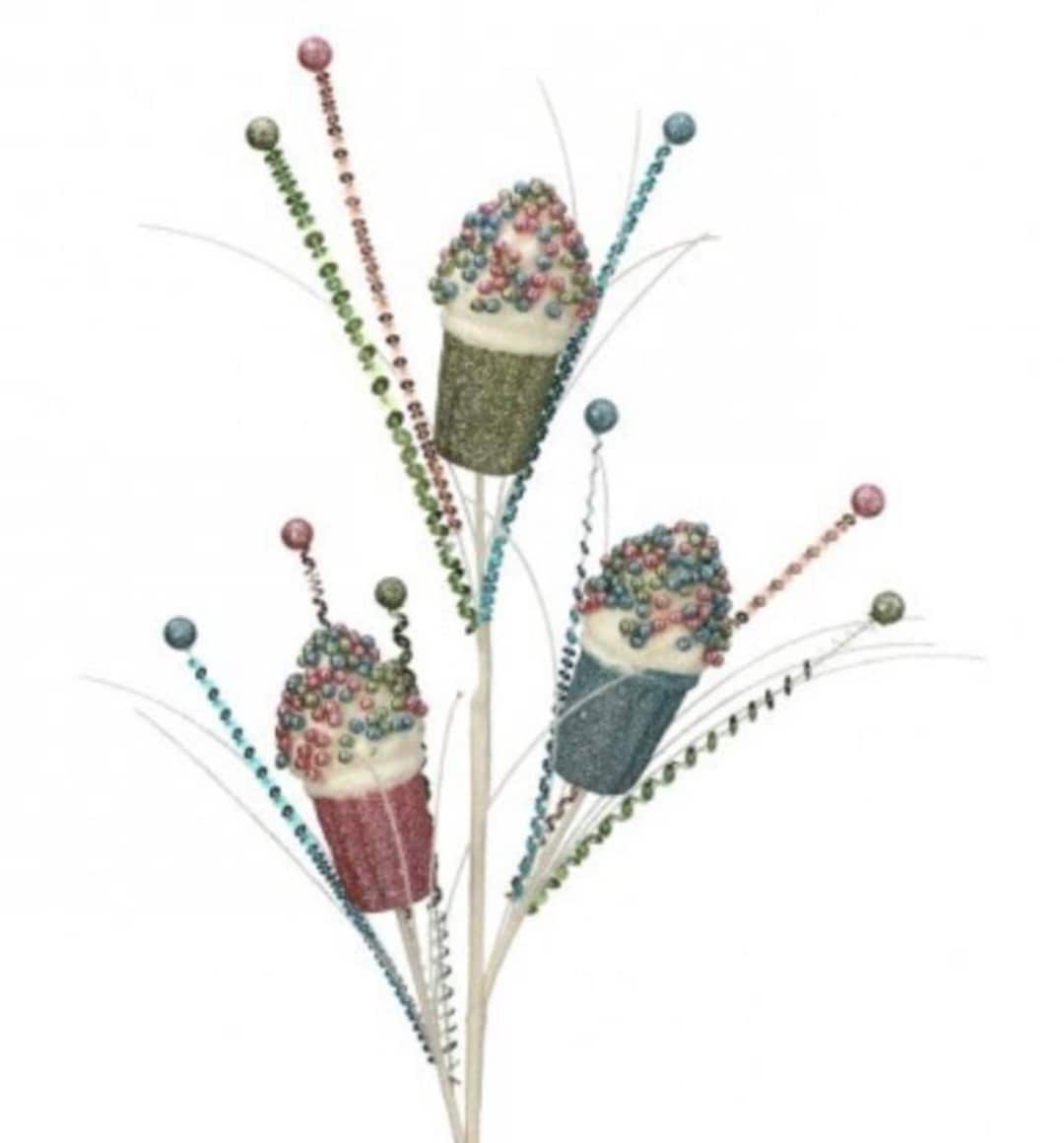 Ice Cream Cone Spray, Sprinkled Christmas Floral Pick, 30 Inch - Etsy